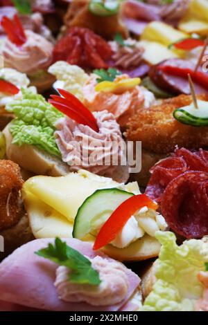 special czech one side sandwiches as food background Stock Photo - Alamy