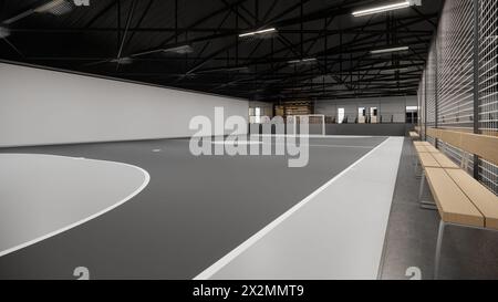 3d rendering of a futsal courts sport indoor facilities Stock Photo - Alamy