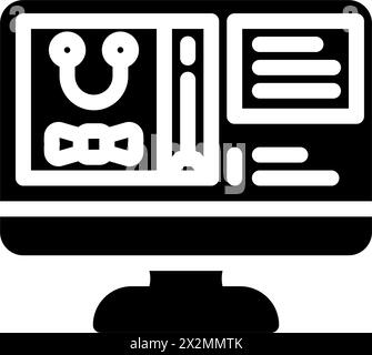 swag bag virtual conference glyph icon vector illustration Stock Vector ...