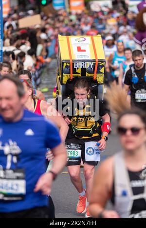 Laura Bird competing in the TCS London Marathon 2024 passing through ...