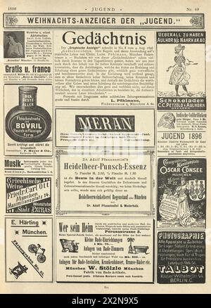 Page of old German newspaper adverts, 1890s, 19th Century, Factory ...