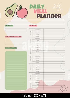 Weekly and Daily Planner Template. Organizer and Schedule with Notes ...