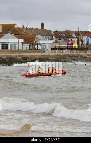 RNLI launching rescue craft Clacton on Sea Essex Stock Photo - Alamy