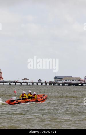 RNLI launching rescue craft Clacton on Sea Essex Stock Photo - Alamy