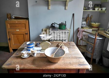 Kitchen table layout featuring traditional 1800's/early 1900's food and ...
