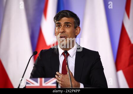 Prime Minister Rishi Sunak addresses an audience in a pre recorded ...
