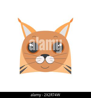 Cartoon illustration of funny lynx comic wild animal character coloring ...