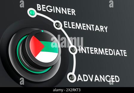 Language levels. Learning and improvement language, concept. 3D ...