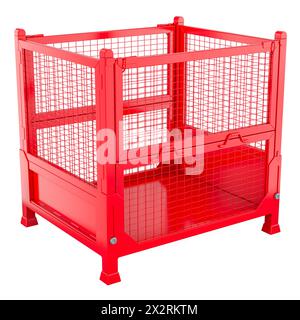 Collapsible transportation box pallet, collapsible wire mesh pallet, 3D ...