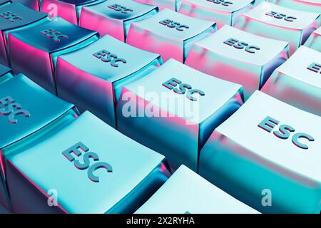 3D render of escape computer keys Stock Photo - Alamy