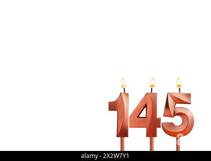 Birthday candle number 145 on white background Stock Photo - Alamy