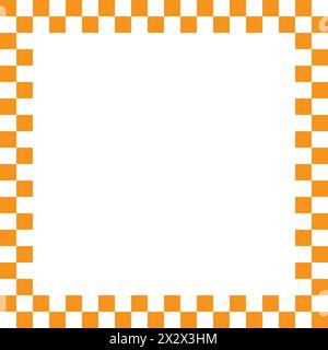 Checkers frame, border in line art style geometric seamless pattern ...
