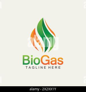 Biogas logo. Oil and gas logo. Biogas logo energy with Fire and leaf ...