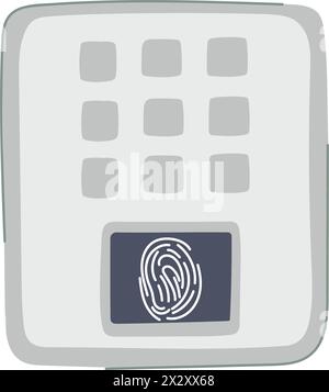 vein biometric security device cartoon vector illustration Stock Vector ...