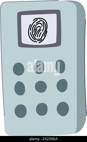 vein biometric security device cartoon vector illustration Stock Vector ...