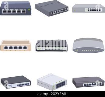 connectivity network switch cartoon vector illustration Stock Vector ...