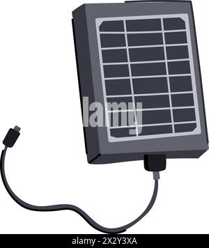 portable solar charger cartoon vector illustration Stock Vector Image ...