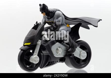 Batman Batcycle isolated on white background. Batcycle model by Kinder ...