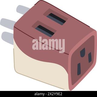 socket travel adapter cartoon vector illustration Stock Vector Image ...