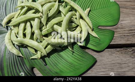 Peels of Indian green Flat beans vegetable known as Valor Papdi, whole ...