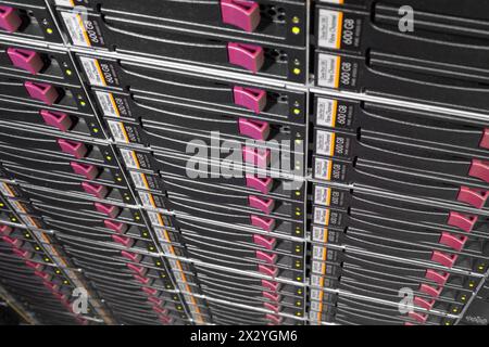 Server rack with multiple hard drives Stock Photo - Alamy