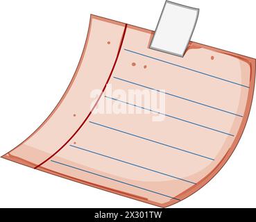 task pinned paper notes cartoon vector illustration Stock Vector Image ...
