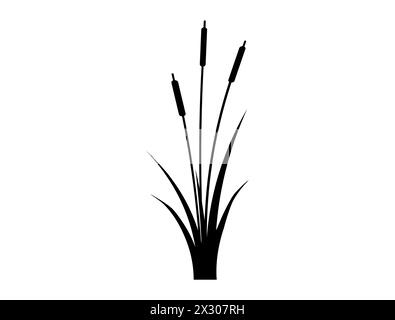 Cattail silhouette vector art Stock Vector Image & Art - Alamy