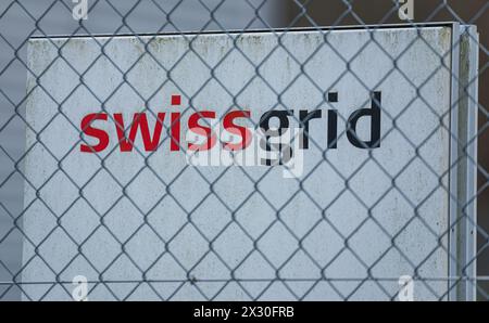 Das Logo der Schweizer Übertragungsnetzbetreiberin Swissgrid beim ...