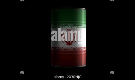 Oil barrel with flag of Iran. Oil production and trade concept, 3D ...