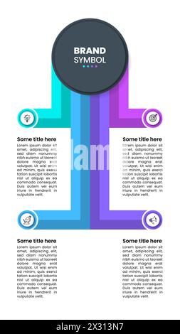 Vector Infographic vertical steps diagram template for workflow ...