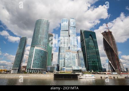 MOSCOW - JUN 13: Cityscape of skyscrapers of business complex Moscow ...