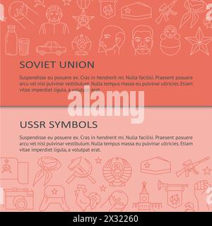 Banner template with USSR symbols and place for text. Vector ...