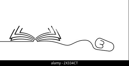 Cartoon epub books or ebooks. Open book and pages with mouse. Download ...