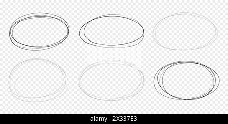 Circle scrible circular frame, fast mark, pencil line doodle frame ...