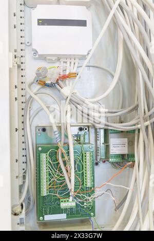 panel, socket, electrical network and switchboard located in apartment ...