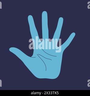 Raised open hand or hand up outline vector drawing Stock Vector Image ...