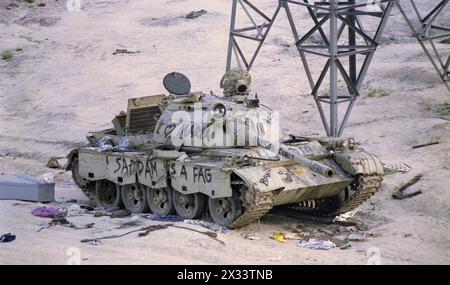 First Gulf War: 1st April 1991 An abandoned Iraqi Army BRDM-2 Combat ...