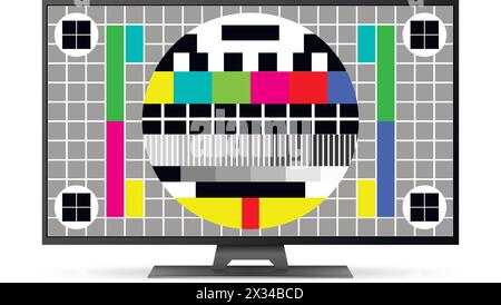 No signal TV, Television test screen in case of no signal. Test card or ...