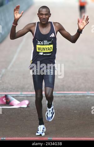 Alexander Mutiso Munyao of Kenya wins the mens Marathon at the 2024 TCS ...