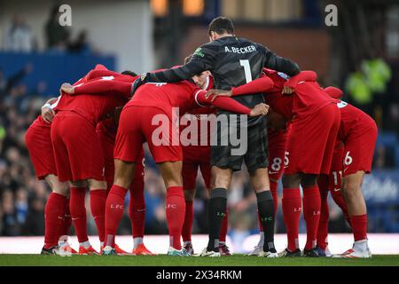 Liverpool group huddle during the Premier League match Liverpool vs ...