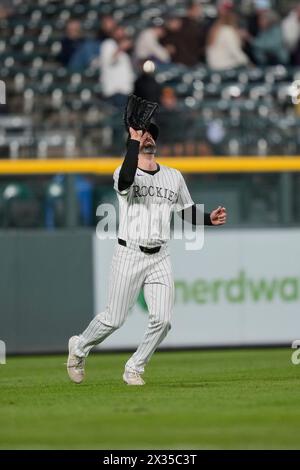 Colorado Rockies right fielder Jake McCarthy (31) in the first inning ...