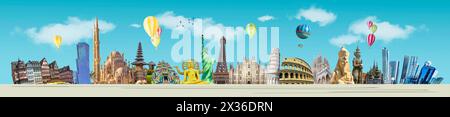 A collage of Paris landmark and monuments - France Stock Photo - Alamy