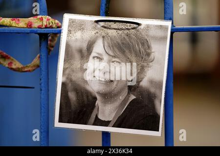 File photo dated 21/03/23 of a photograph of Ruth Perry attached to the ...