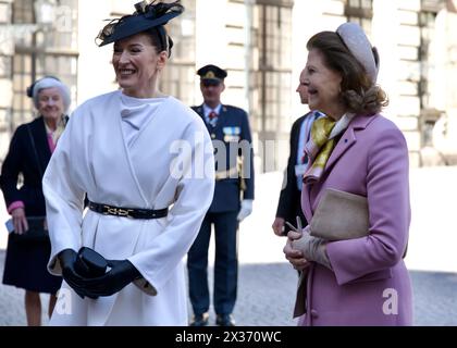 Finland's President of Finland Alexander Stubb, 2nd left and his wife ...