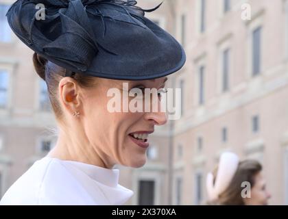 Finland's President of Finland Alexander Stubb, background left and his ...