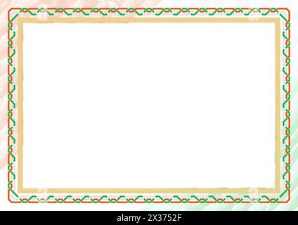 Horizontal frame and border with Niger flag, template elements for your ...