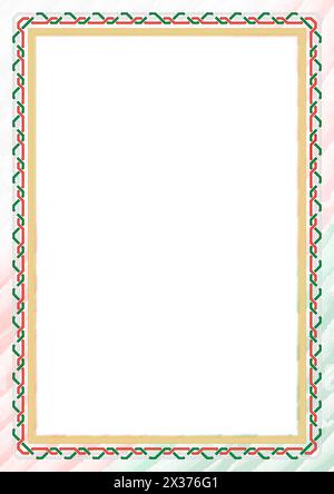 Vertical frame and border with Madagascar flag, template elements for ...