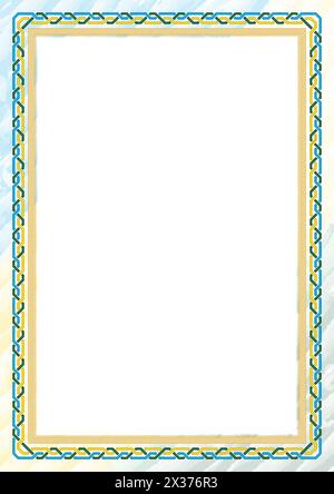Vertical frame and border with Rwanda flag, template elements for your ...