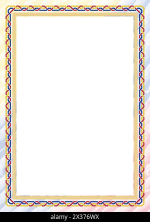 Vertical frame and border with Colombia flag, template elements for ...