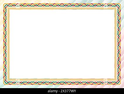 Horizontal frame and border with colors of Lithuania flag, template ...